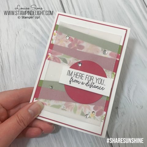Using up strips of pretty paper on cards - Stampin' Delight